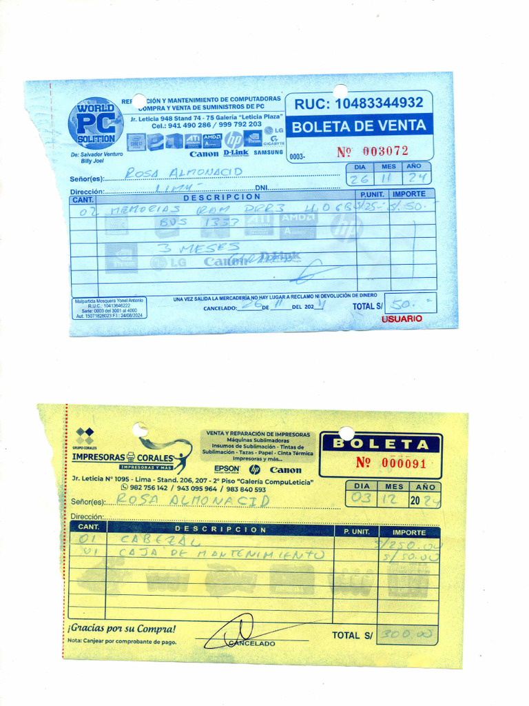Boletas Escaneadas 2 | PDF