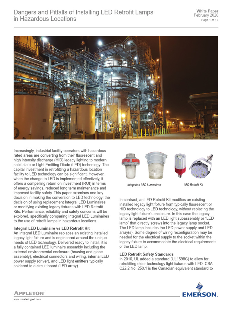 White Paper Dangers Pitfalls of Installing Led Retrofit Lamps in ...