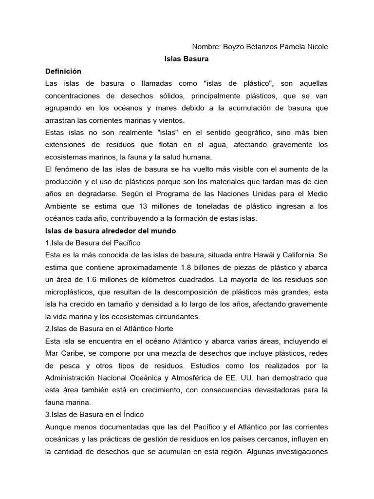 Islas Basura | PDF | Residuos | Océanos