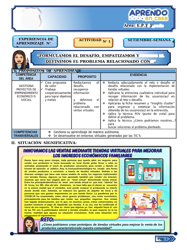 Exp N°7-Ficha 1 - Ept 5 (4° Sem Setiembre) | PDF | Las compras en línea ...