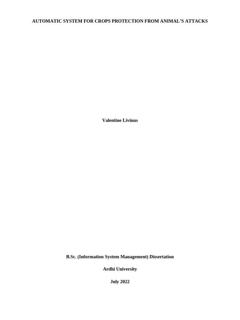 Automatic System For Crops Protection From Animal's Attacks | PDF ...