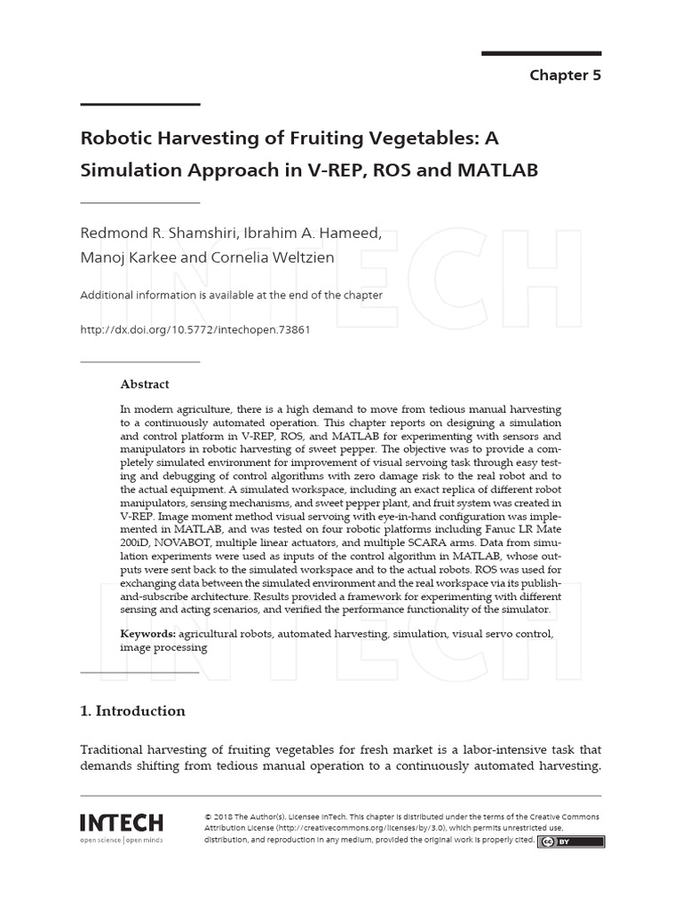 Redmond_Robotic_Simulation_BookChapter | PDF | Robotics
