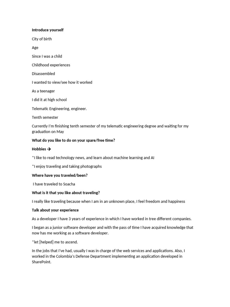 English Interview | PDF