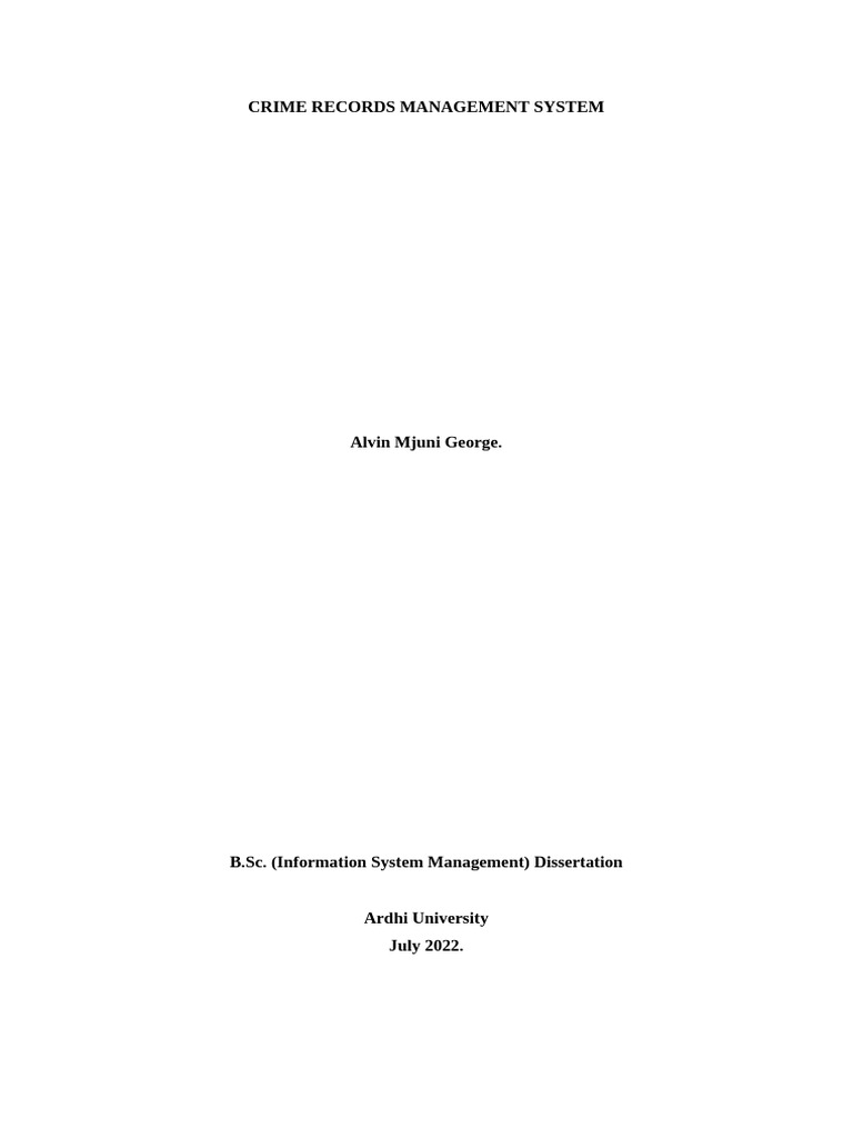 Crime Records Management System | PDF | Software Development Process ...