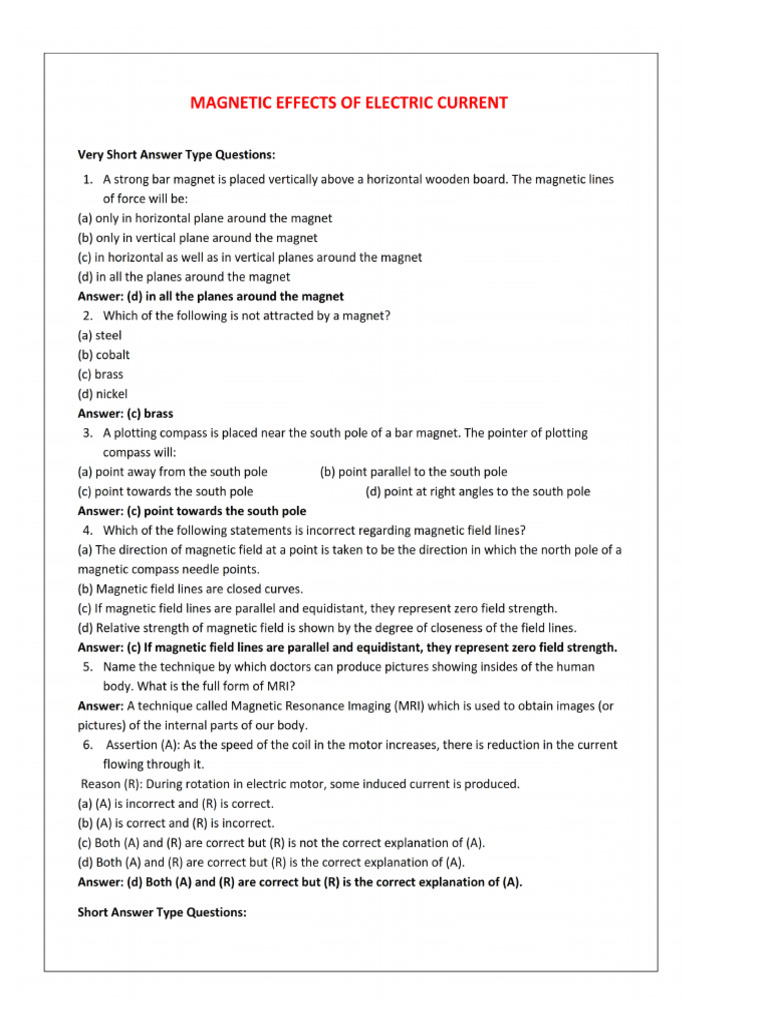 Science Ch-12 Most Predicted Questions | PDF