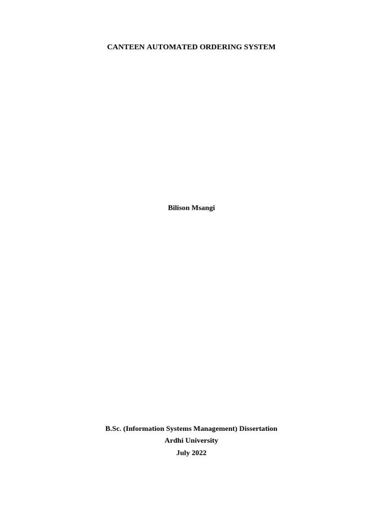 Canteen Automated Ordering System | PDF | Software Development Process ...