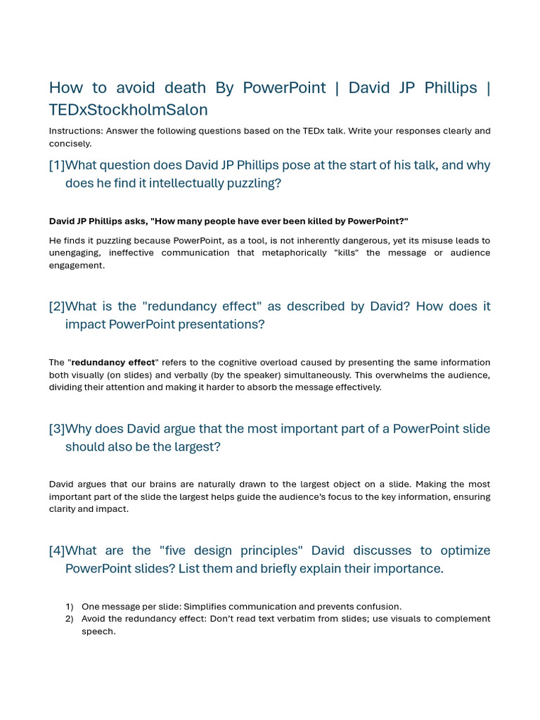 Avoiding Death by PowerPoint: Key Insights | PDF | Information ...