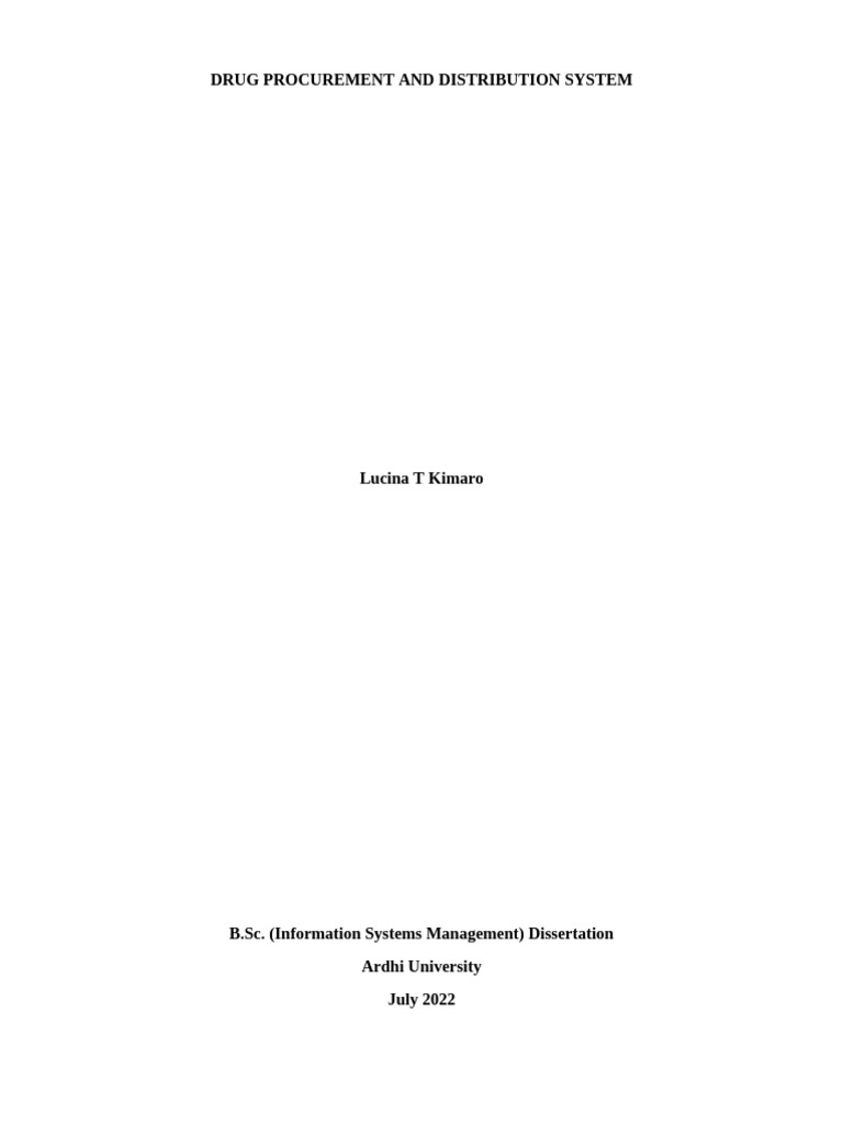 DRUG PROCUREMENT AND DISTRIBUTION SYSTEM | PDF | Software Testing ...