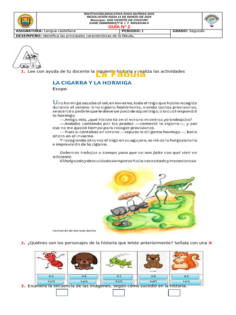 Guía de Fábulas para Segundo Grado | PDF | Fábula