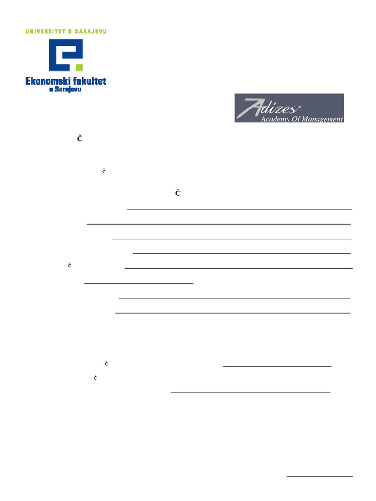 Prijava Na Konkurs - Adizes 2016 | PDF