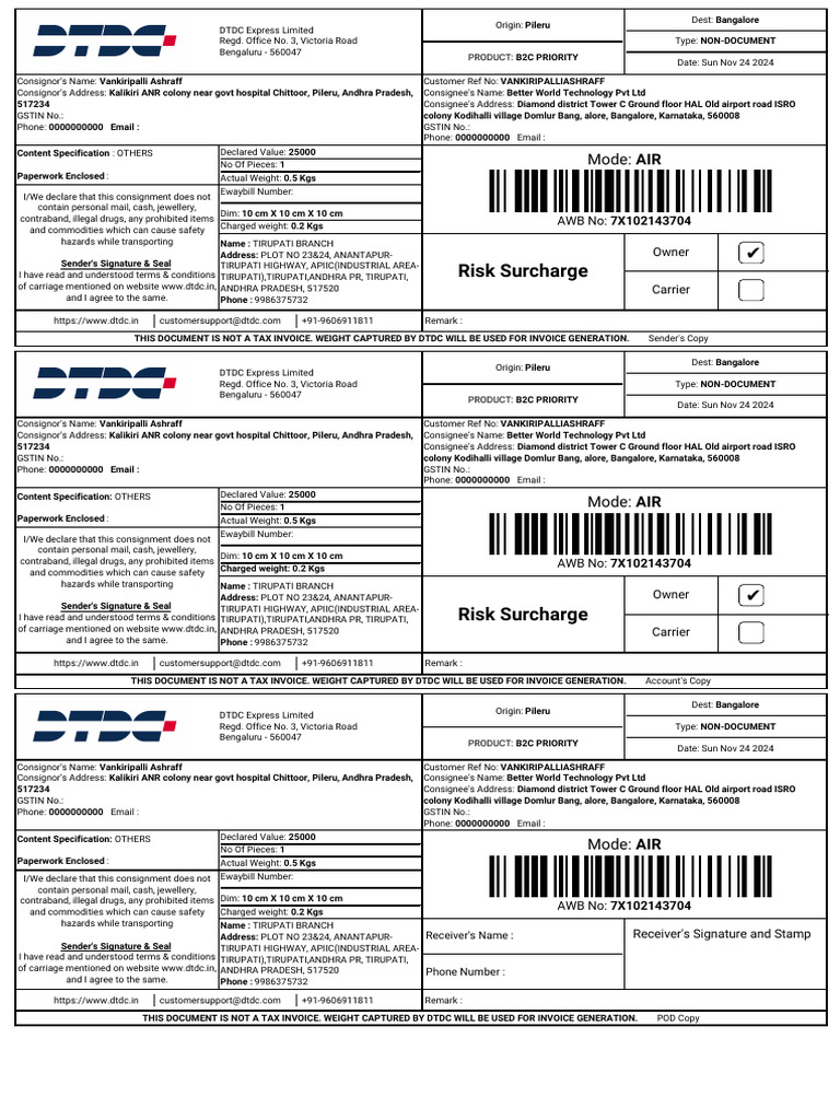 Shipping Label 7X102143704 | PDF | Mail