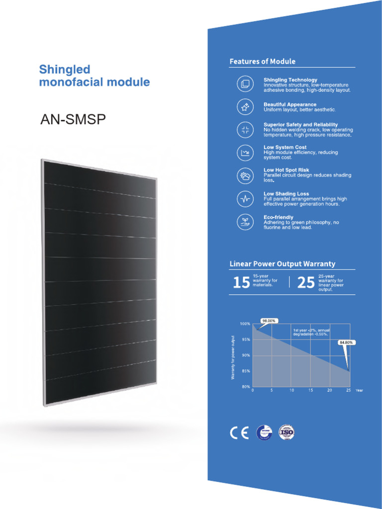 Shingled Mono Solar Panel 450w | PDF | Glass Applications | Electrical ...
