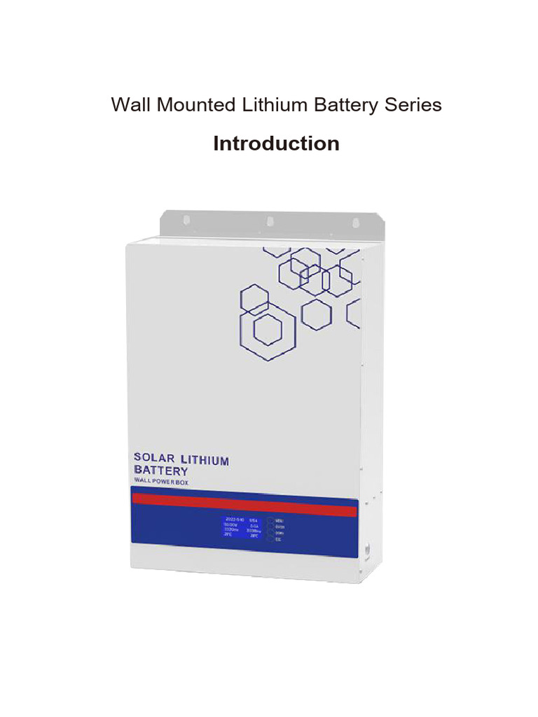Wall Mounted Lifepo4 Lithium Solar Battery | PDF | Direct Current ...