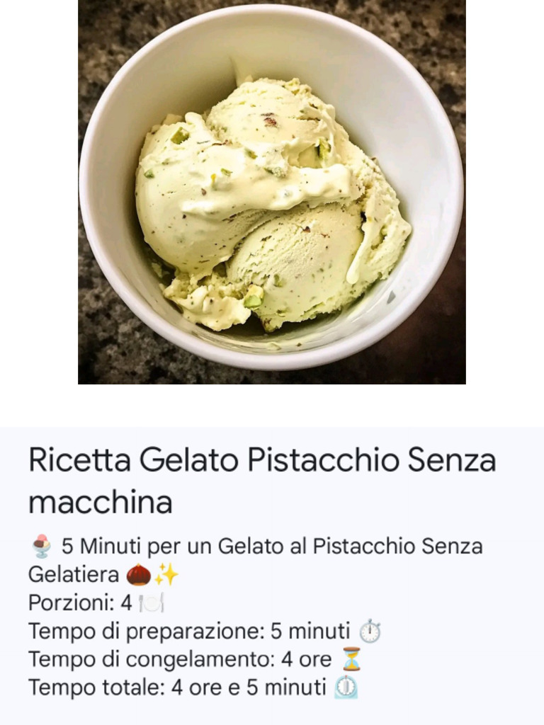 Ricetta Gelato Al Pistacchio | PDF