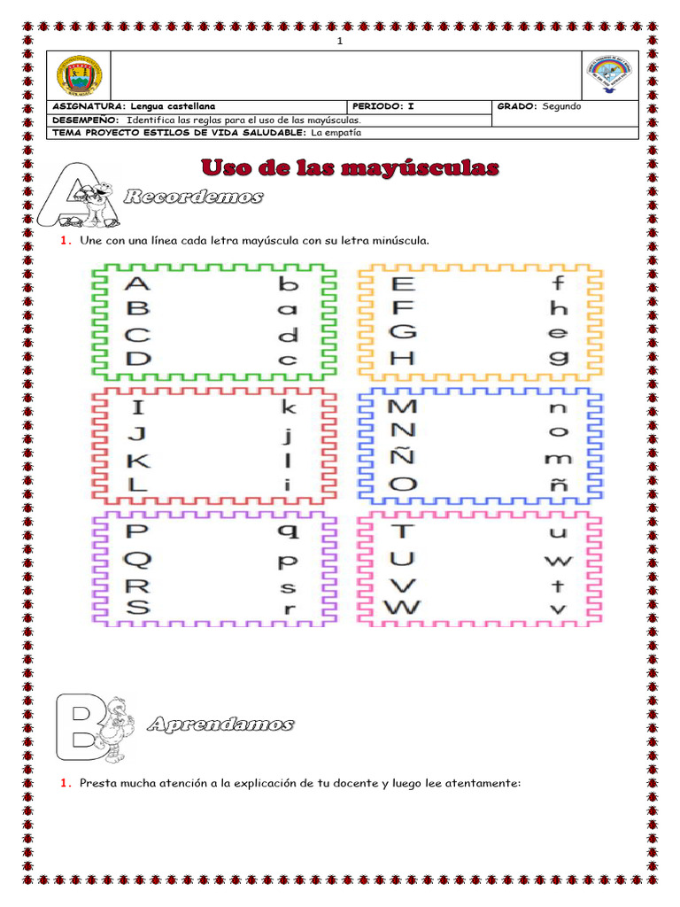 Guia 5. Uso de Mayúsculas | PDF