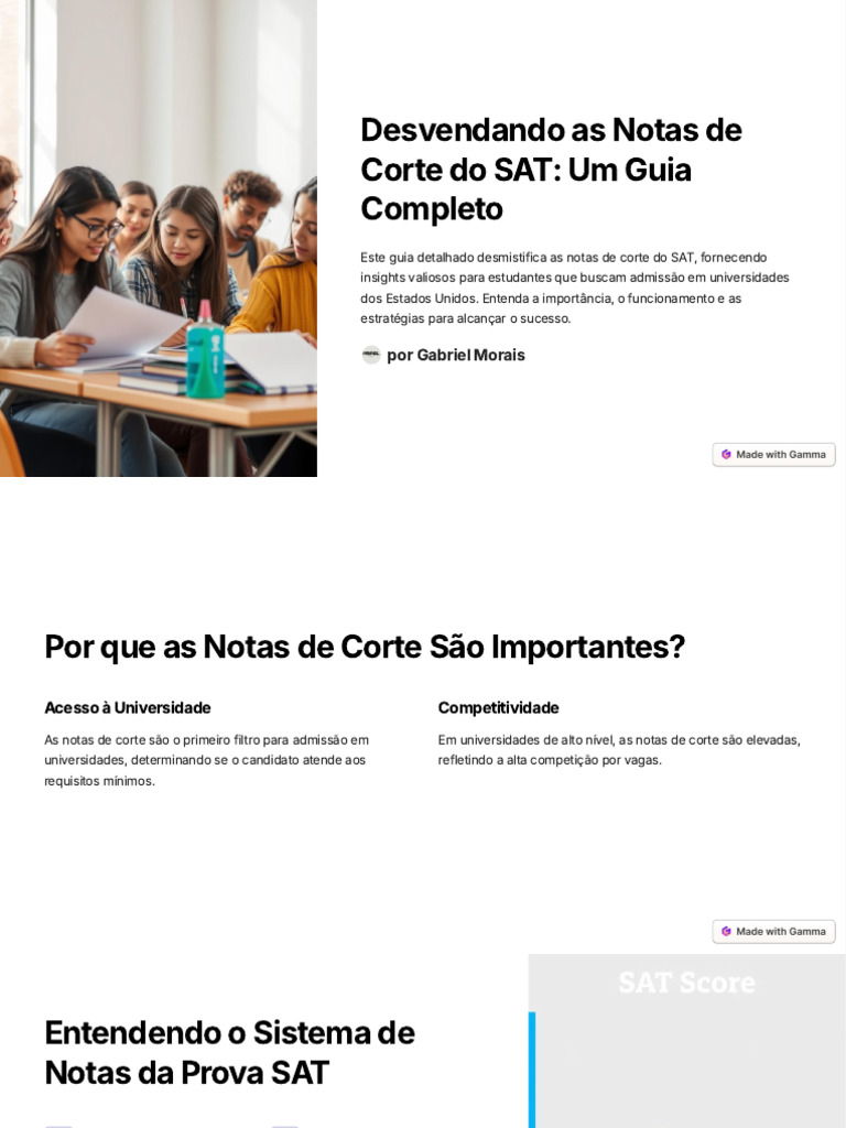 Notas de Corte do SAT: Guia Completo | PDF | SAT (ensino) | Tempo