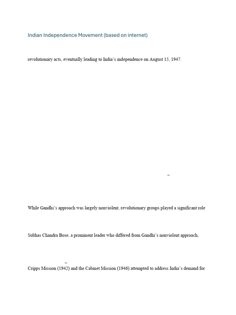 Indian Independence Movement | PDF | Indian Independence Movement ...