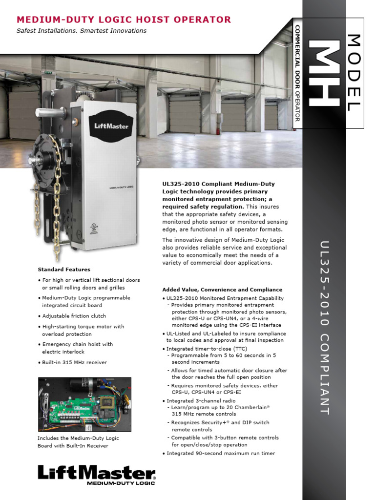 Liftmaster Comm MH Brochure | PDF | Electrical Wiring | Switch