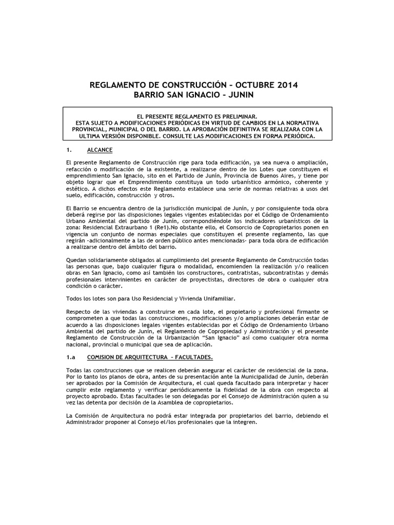 Si - Reglamento de Construccion | PDF | Regulación | Condominio