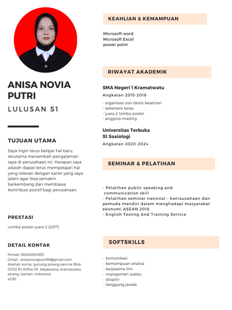 CV Anisa Novia Putri (1) | PDF