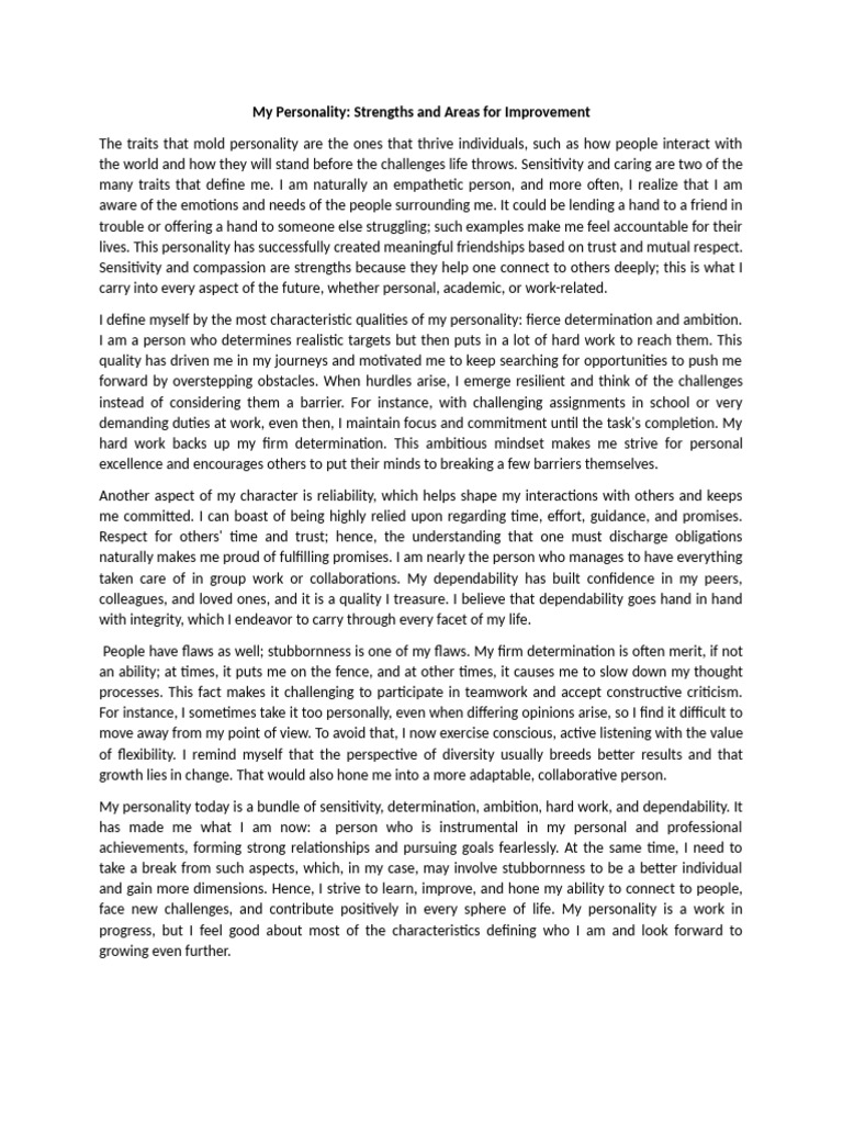 My Personality | PDF | Behavioural Sciences | Cognition