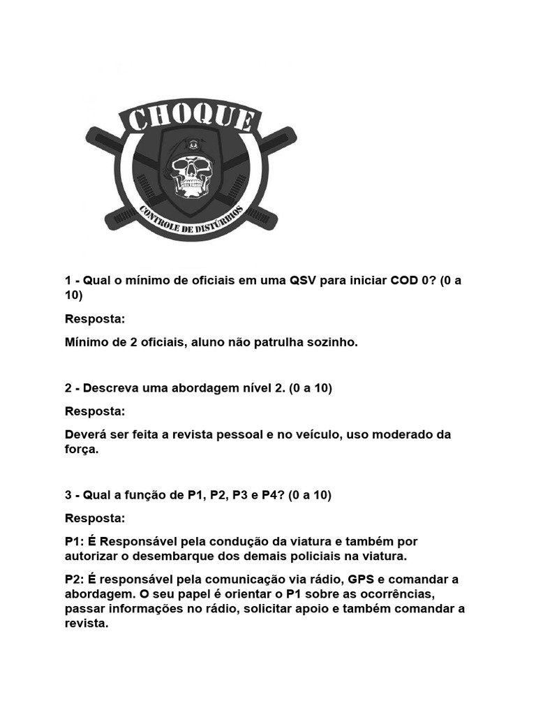 Manual de Respostas - CHOQUE | PDF