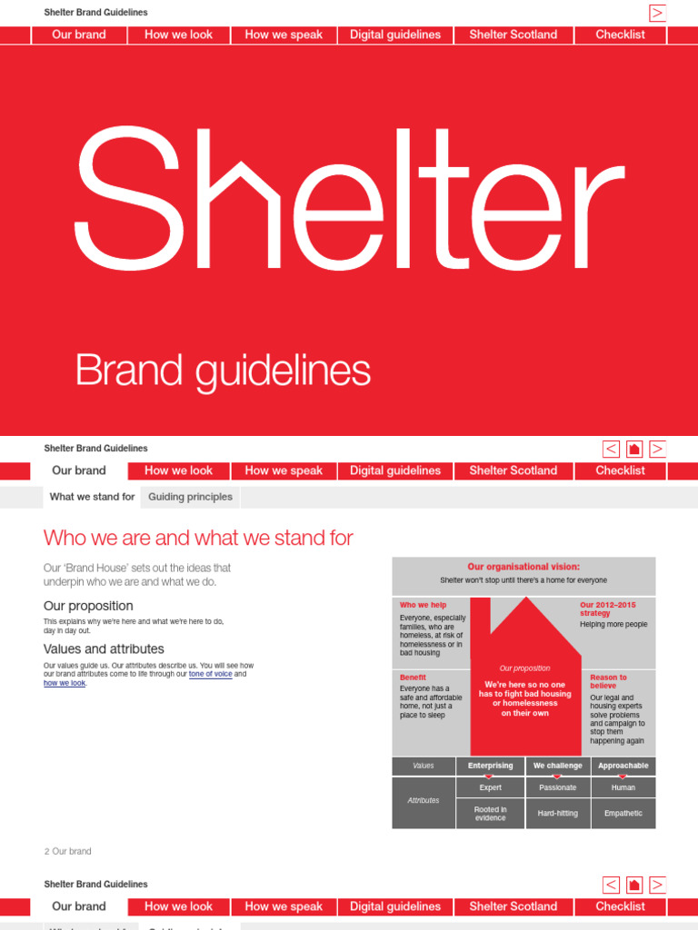 Shelter Brand Guidelines by Redsaltdesign | PDF | Brand | Typefaces