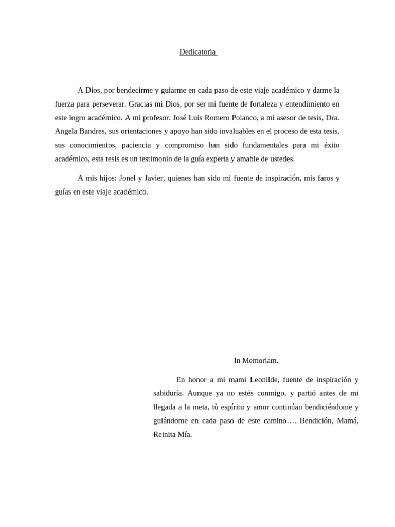 ejemplo de Dedicatoria | PDF