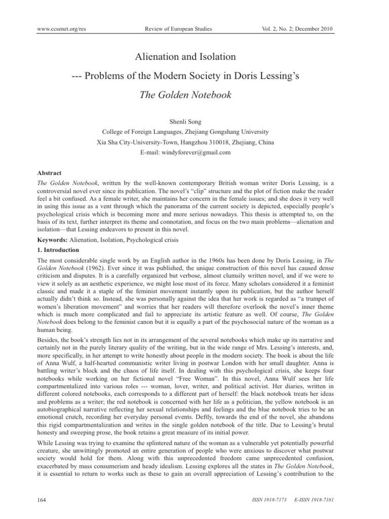 Alienation and Isolation - Problems of The Modern Society in Doris ...