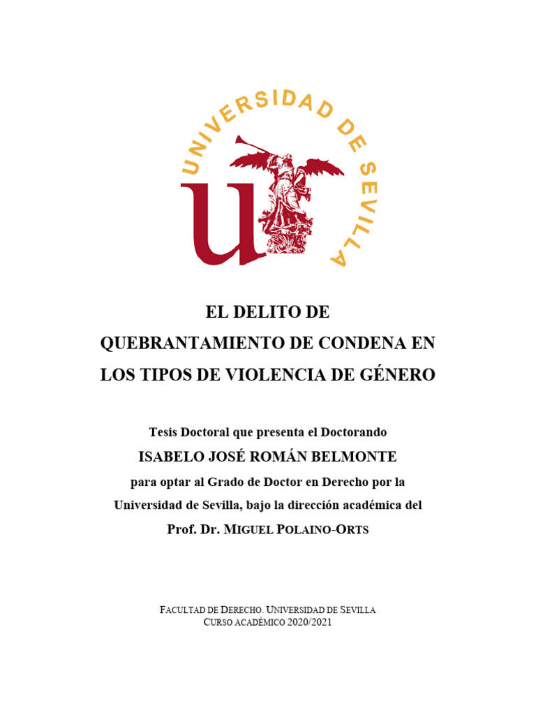 Román Belmonte, Isabelo Tesis - U. SEVILLA | PDF | Derecho penal | Castigos