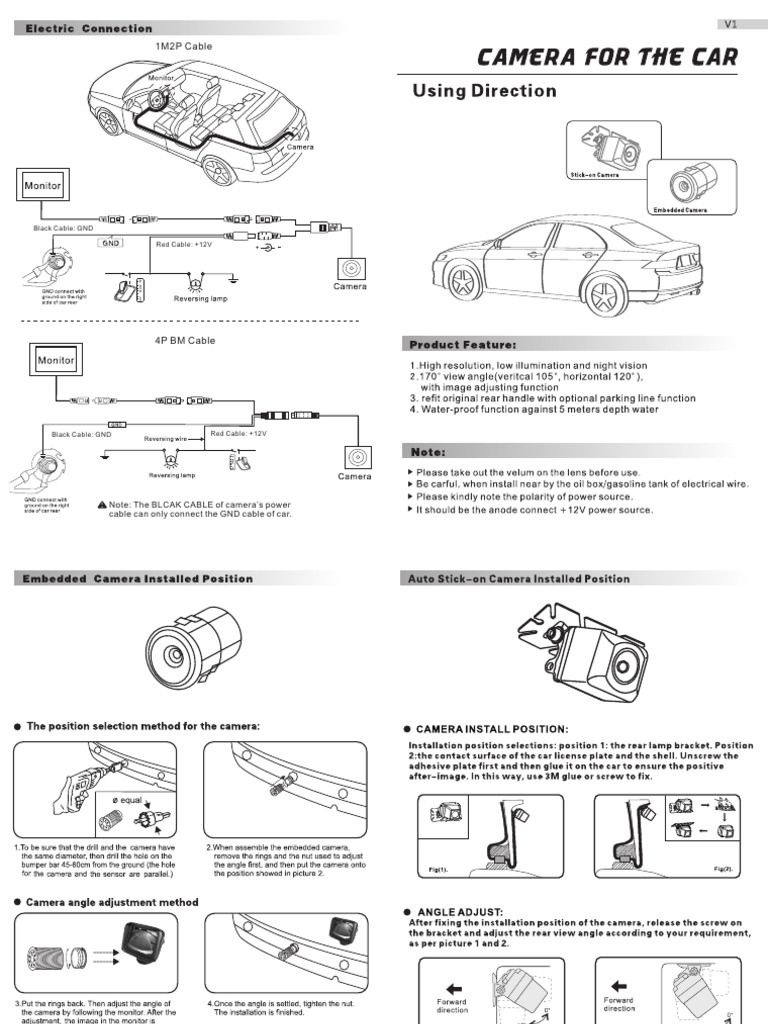 Universal Backup Camera Manual v1 | PDF