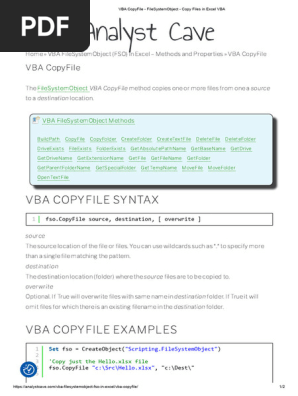 Vba Filesystemobject Methods To Use Fso In Vba Excel VBA