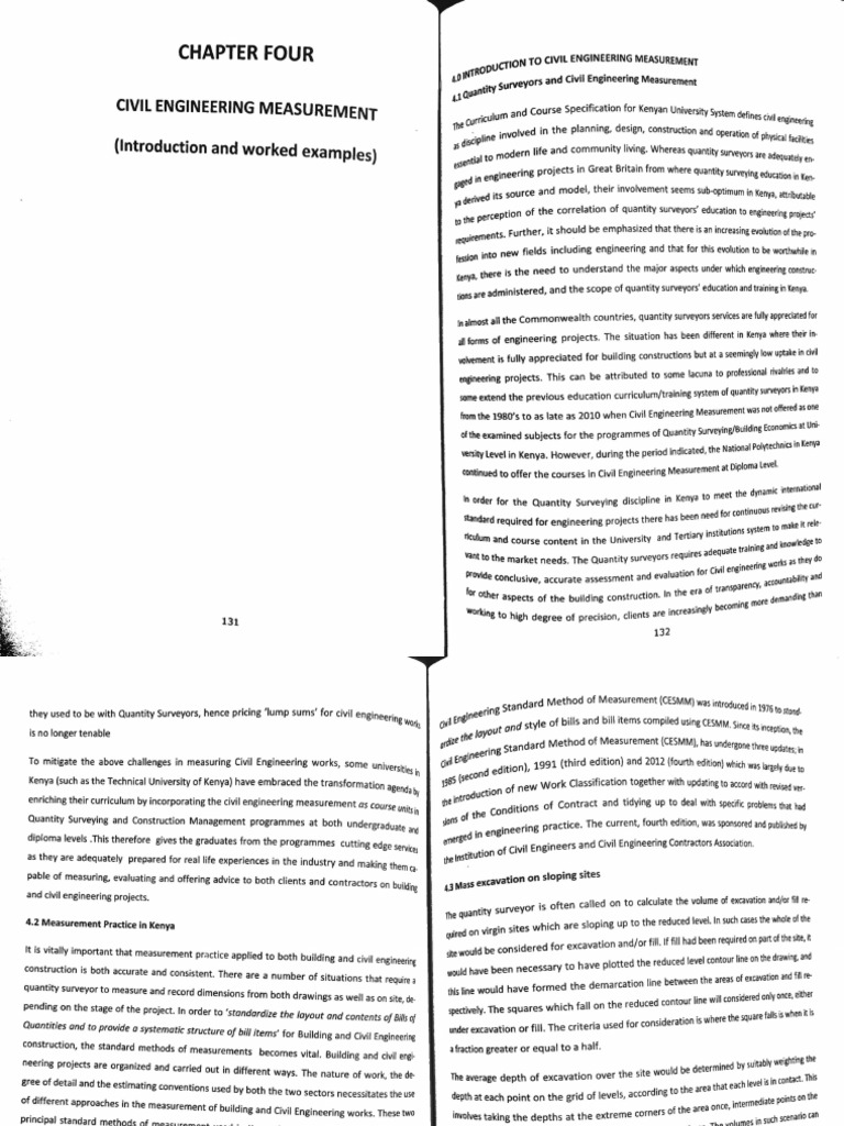 Civil Works Measurement | PDF