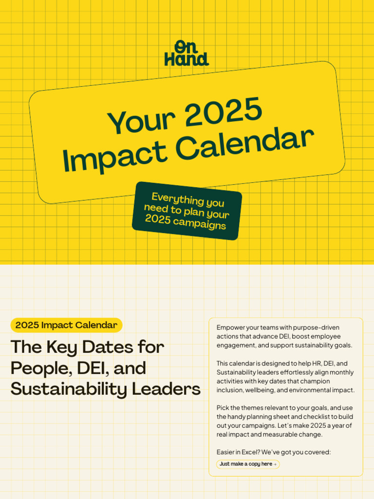 2025 Impact Calendar (2) | PDF | Volunteering | Sustainability