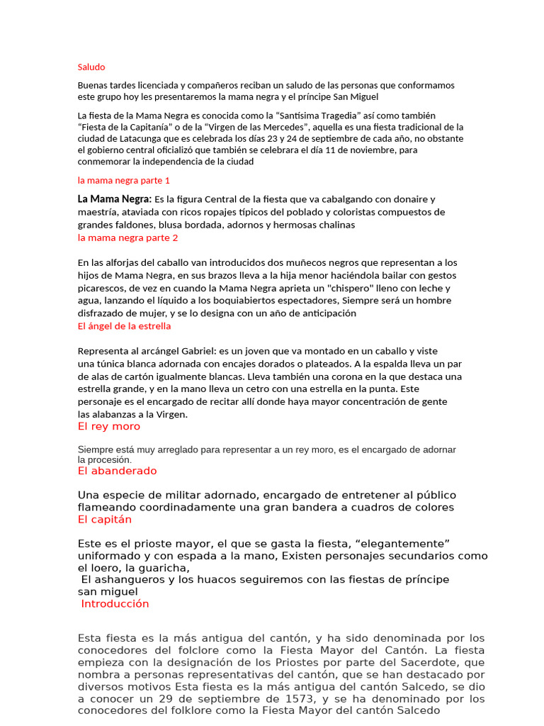 Festividades y Tradiciones | PDF