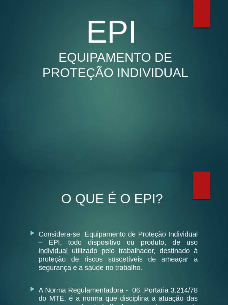 Importância do EPI na Segurança do Trabalho | PDF | Equipamentos de ...