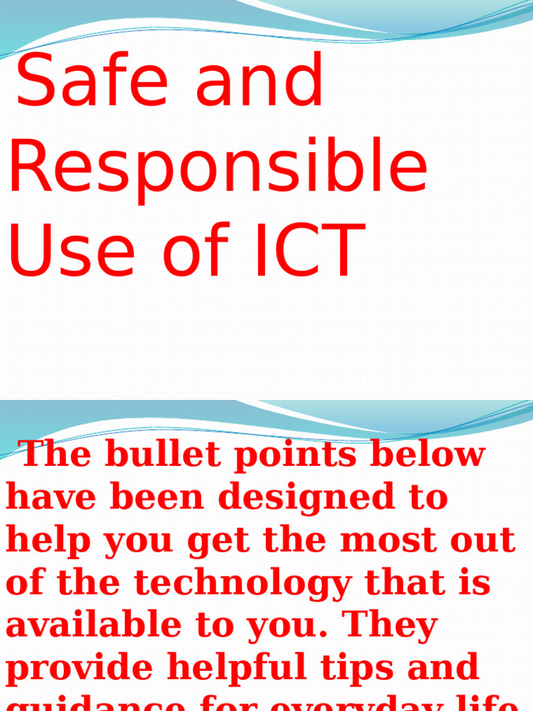 Safe ICT Usage Guidelines | PDF | Educational Technology | Internet