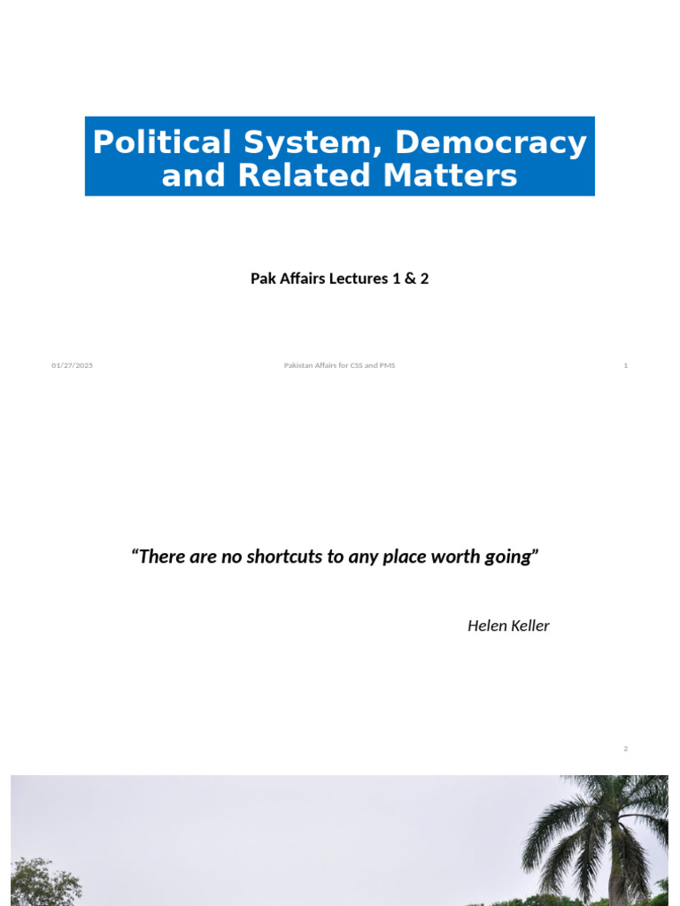 1 & 2 Political System, Democracy Etc. | PDF | Pakistan | Democracy