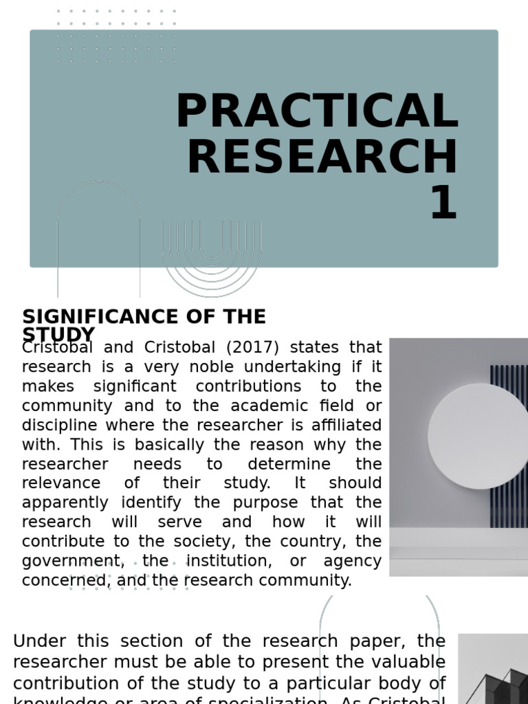 Significance of The Study | PDF | Cognition