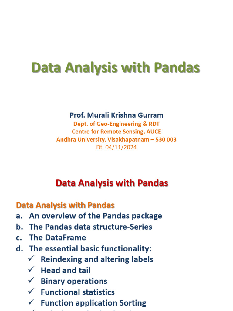 10 20241104 Data-Analysis Pandas | PDF | Computing | Computer Programming