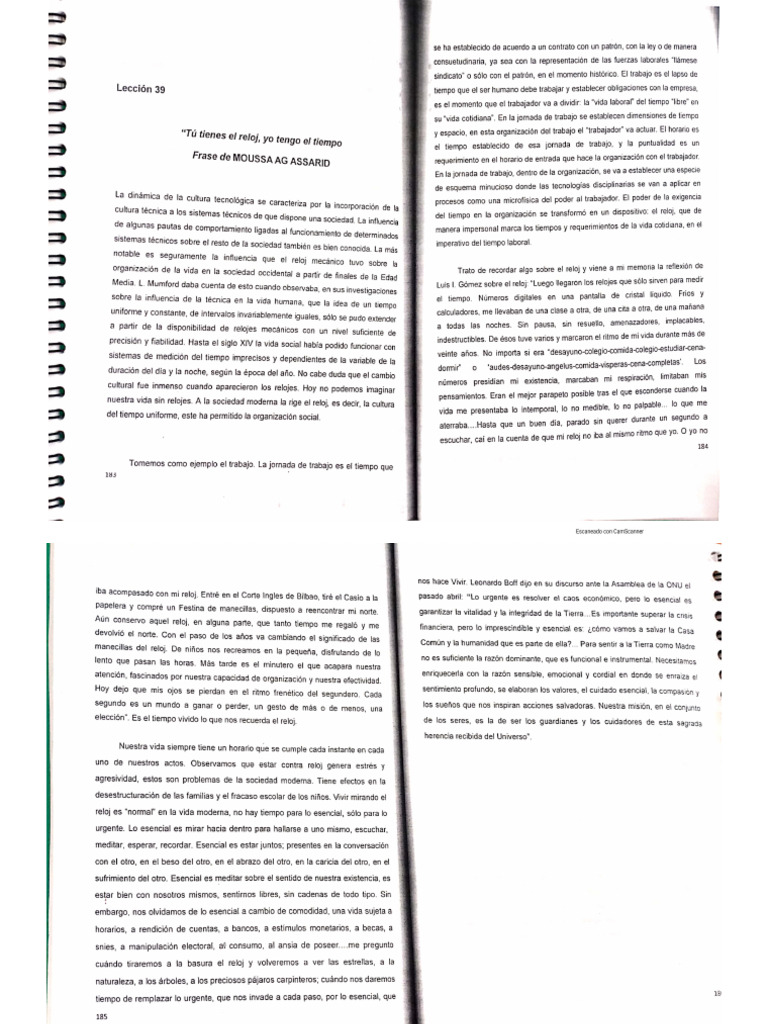 Lectura 6. Tú Tienes El Reloj, Yo Tengo El Tiempo | PDF