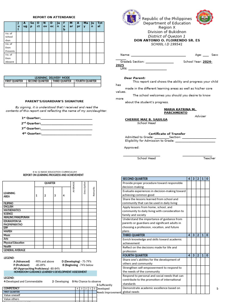 G1-6 Form 138_with RHGP EDITABLE_010507 | PDF | Schools | Learning