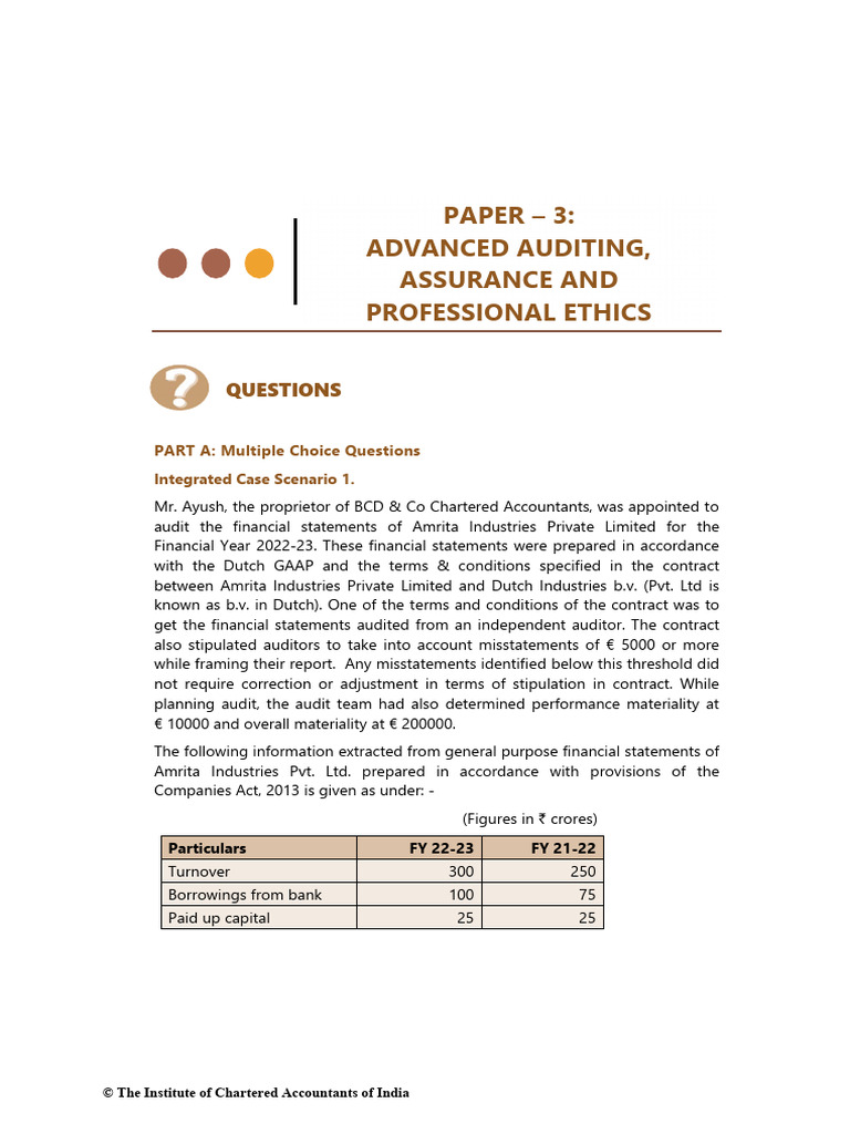 Audit Case Study: Financial Statements Analysis | PDF | Audit | Auditor's Report