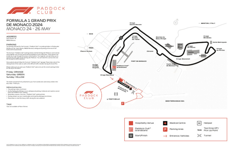 2024 Monaco Paddock Club Circuit Map | PDF | Open Wheel Racing | Grand ...