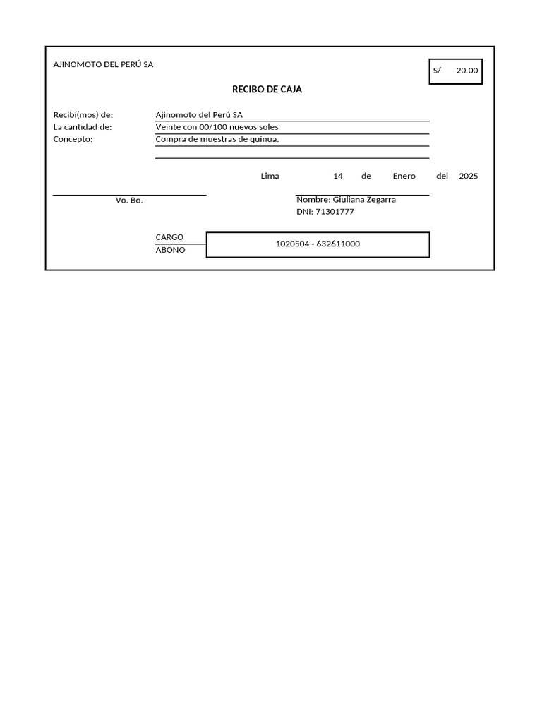 Recibo de Caja | PDF