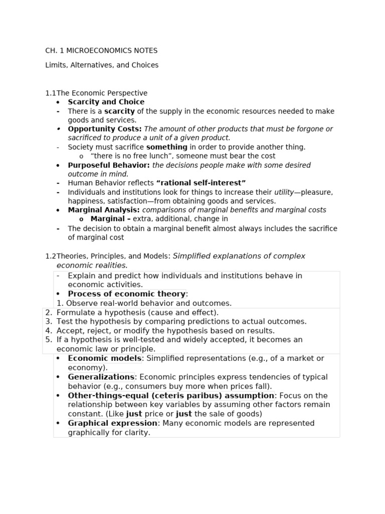 Microeconomics: Scarcity and Choices Explained | PDF | Economics ...