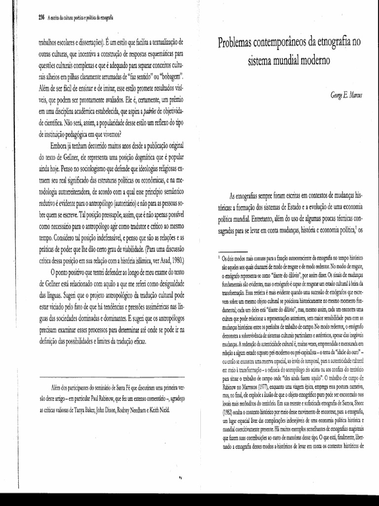 George Marcus, James Clifford - A escrita da cultura – Poética e ...