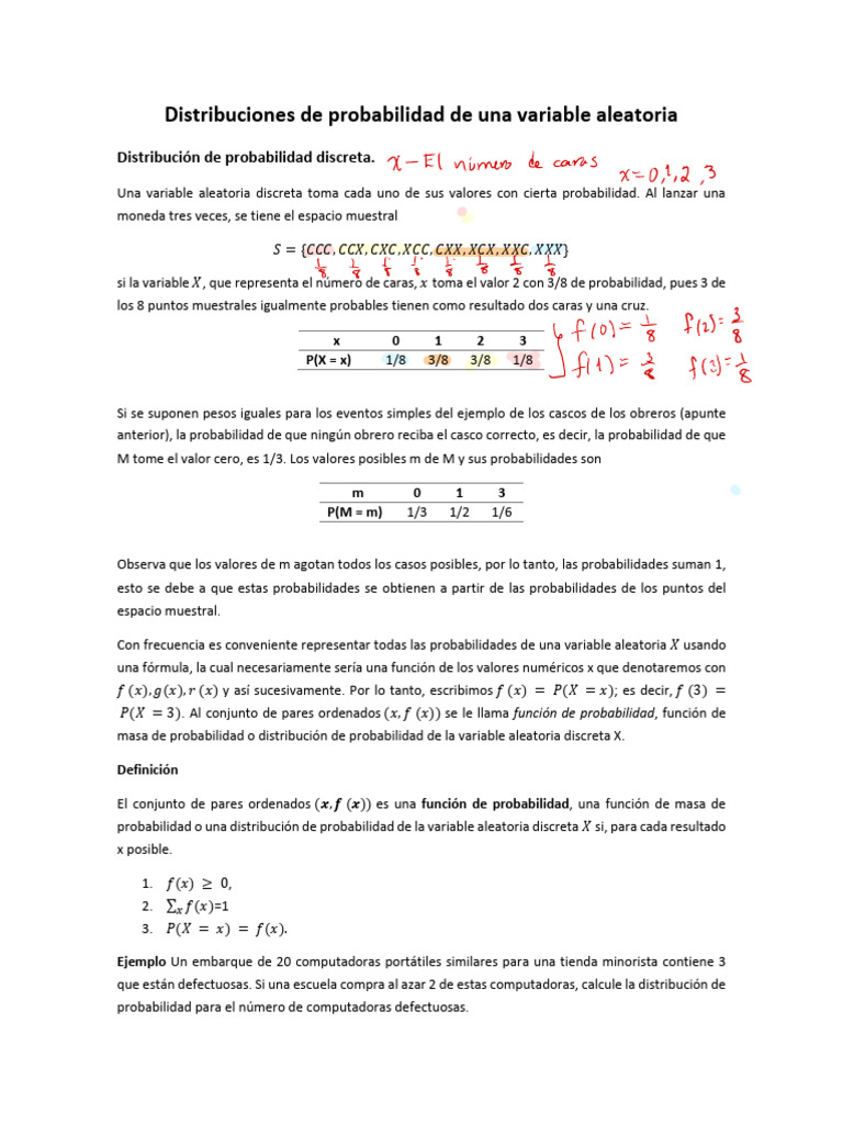 Distribuciones de Probabilidad | PDF | Teoría de probabilidad | Variable aleatoria
