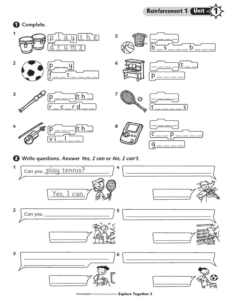 Explore Together 2 Reinforcement Worksheets | PDF | Cuisine