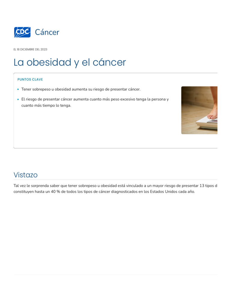 Obesidad y su vínculo con el cáncer | PDF | Obesidad | Cáncer